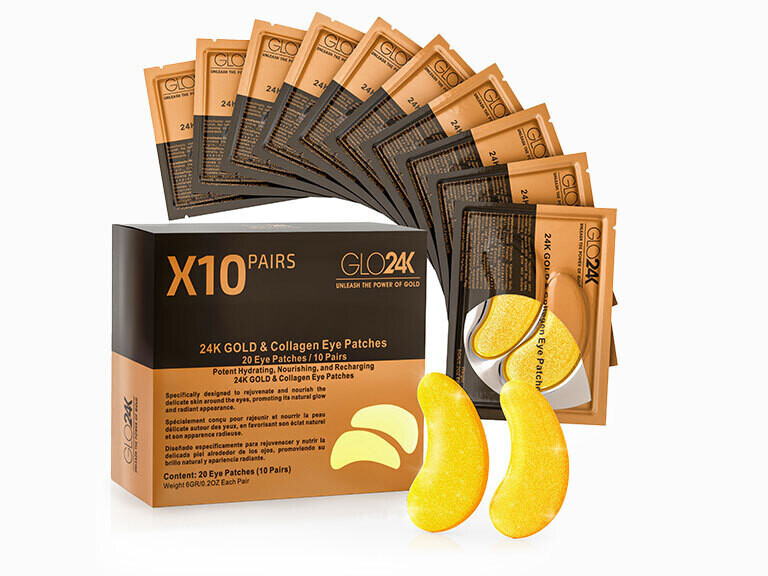 Glo24k 24k Gold & Collagen Eye Patches (10 pairs)