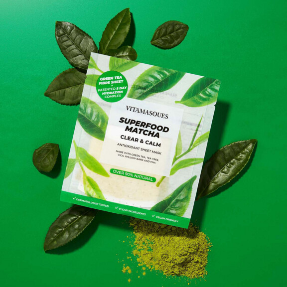 Vitamasques Superfood Matcha Clear & Calm Antioxidant Face Sheet Mask